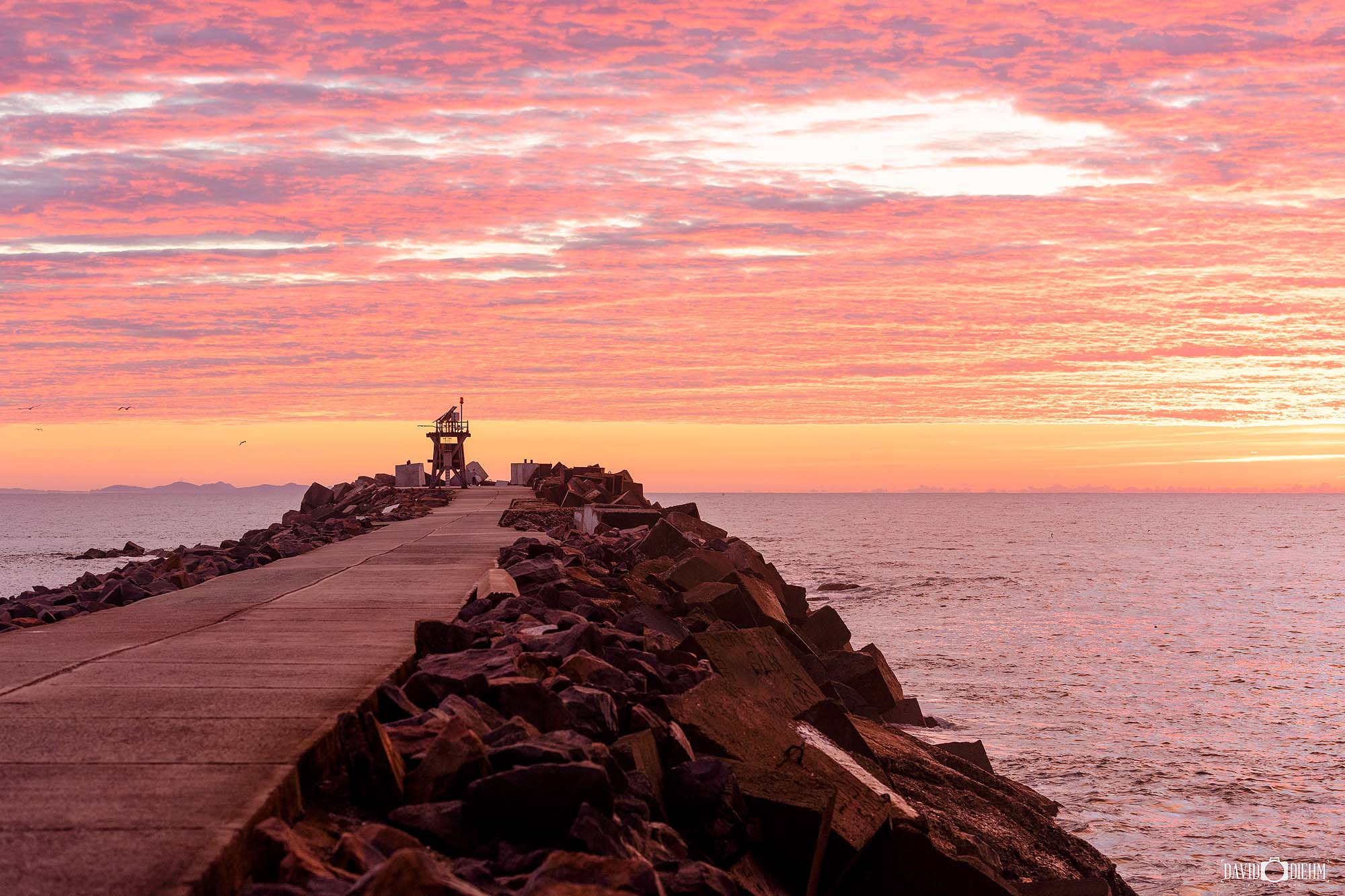 Glowing Breakwall - David Diehm Photography